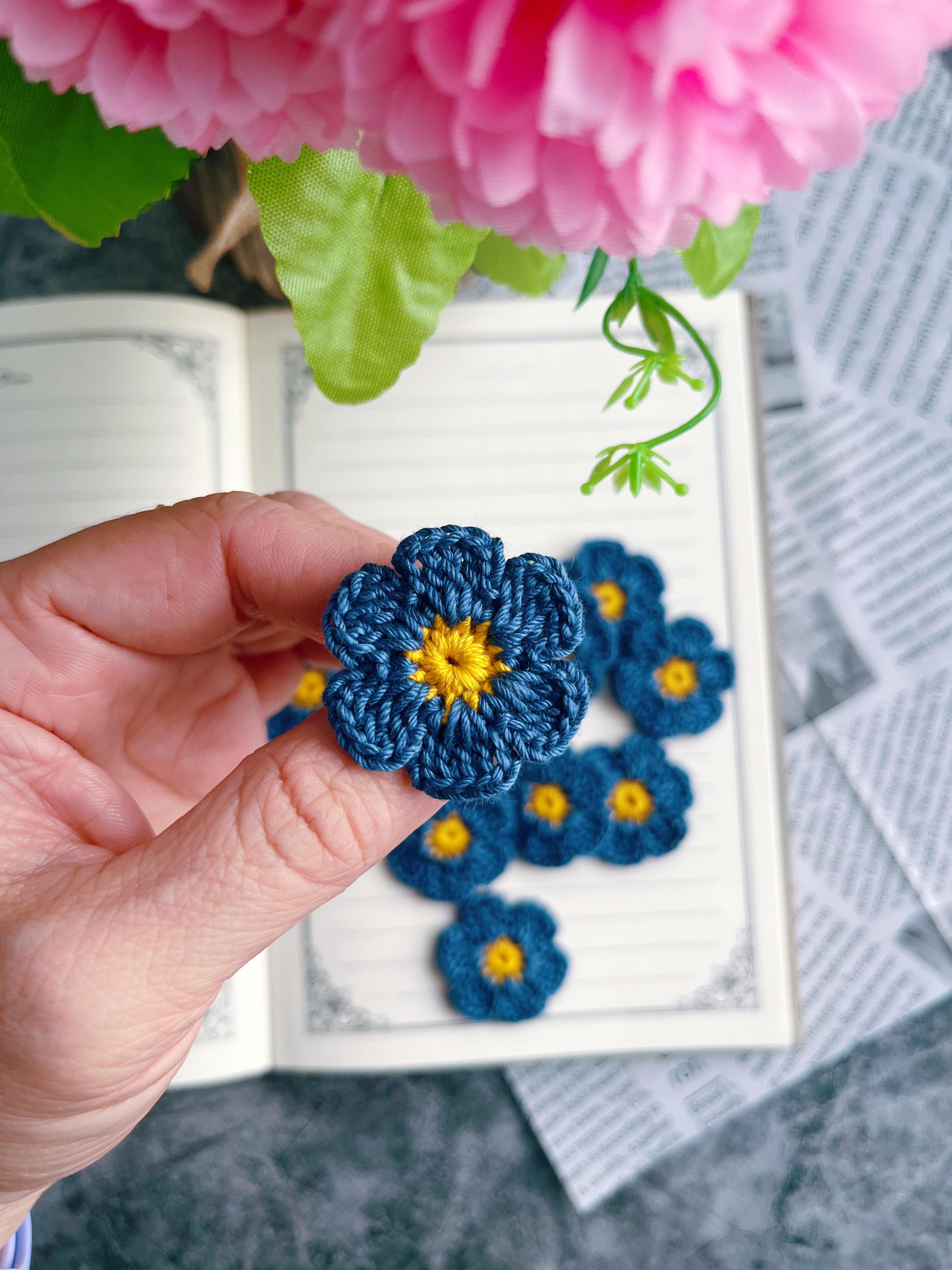 10 Small Forget Me Not Flower Applique, Scrapbook Supplies Journal Kit ...