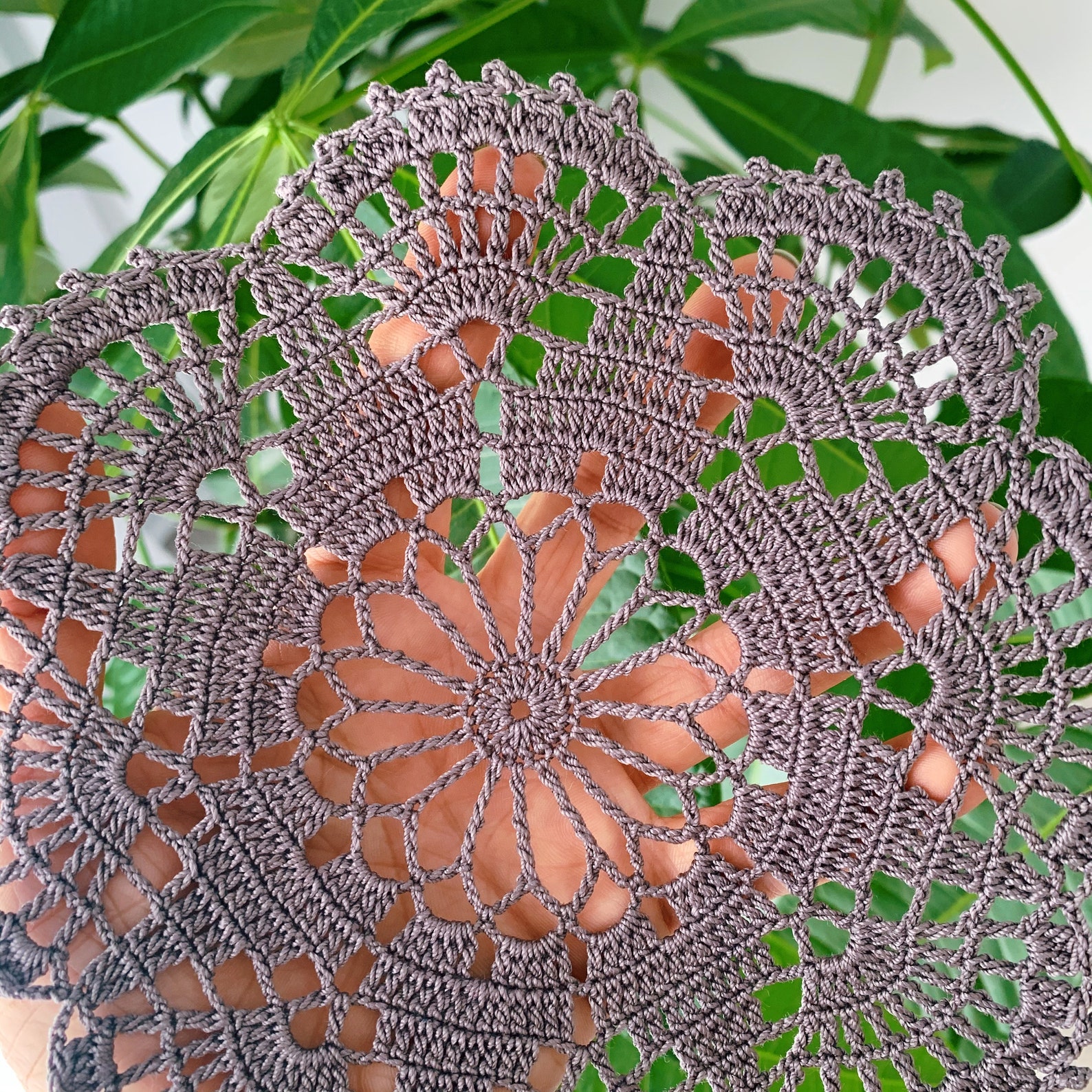 Gray Crocheted Round Doily Lace Doily for Wedding/home Decor | Etsy