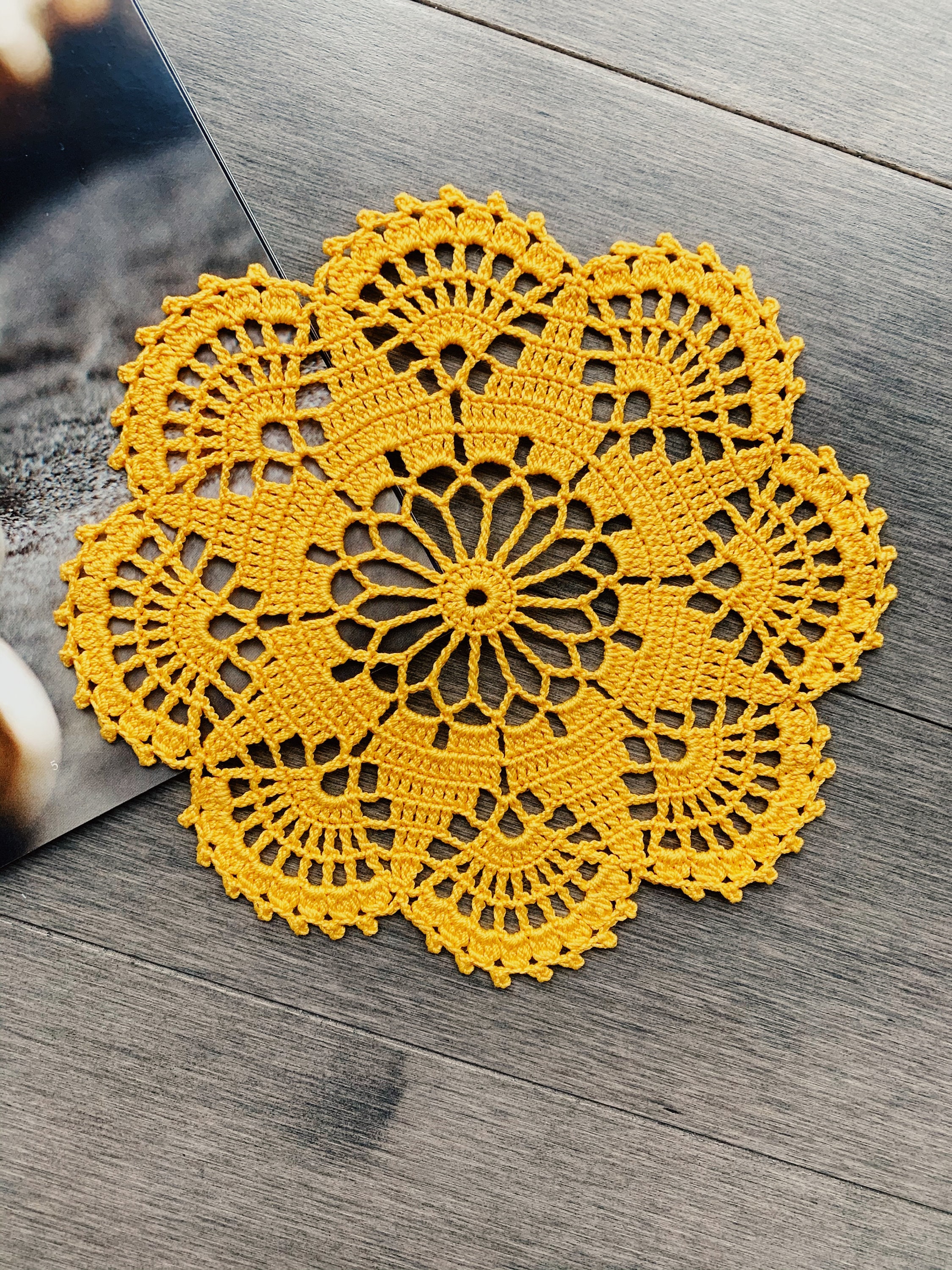 Yellow Crocheted Round Doily, Lace Doily for Autumn/home Decor, Table ...