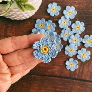 10 Small Forget Me Not Flower Applique, Scrapbook Supplies Journal Kit ...