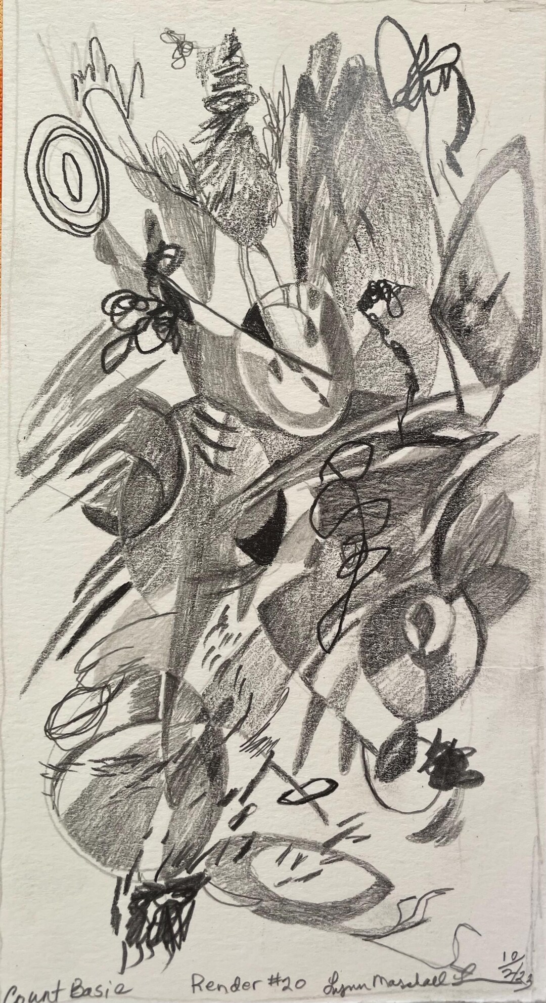 Fine Art Original Abstract Drawing. Jazz Series, Count Basie, Signed ...