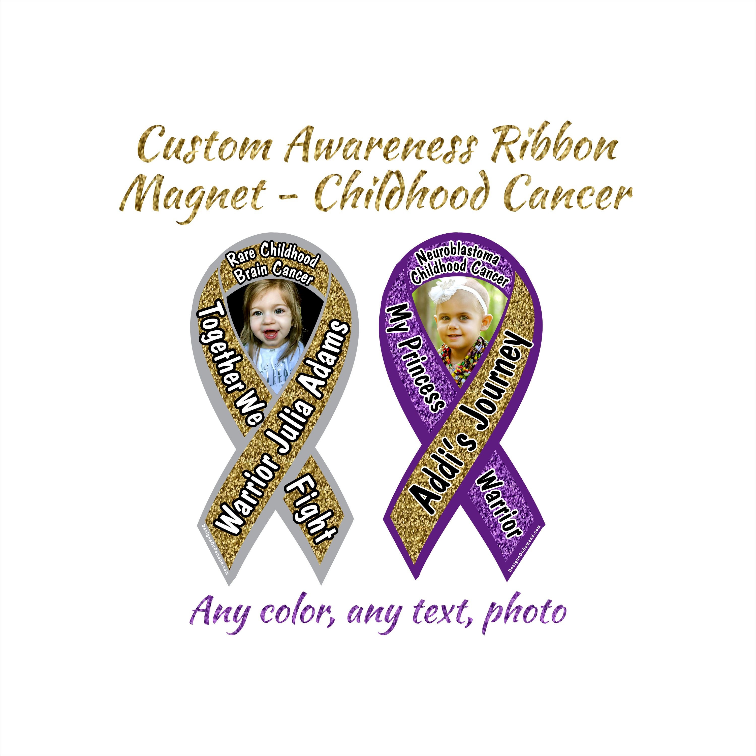 Personalized Childhood Cancer Awareness Ribbon Magnet Add - Etsy