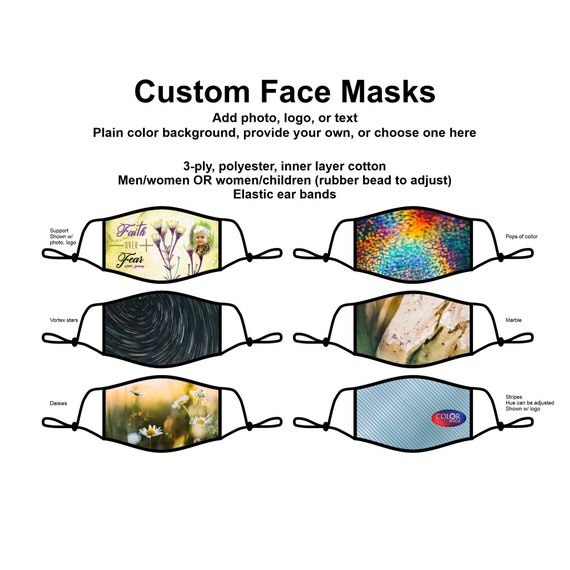 Custom Photo Face Mask Add Photo Logo or Text Attractive | Etsy