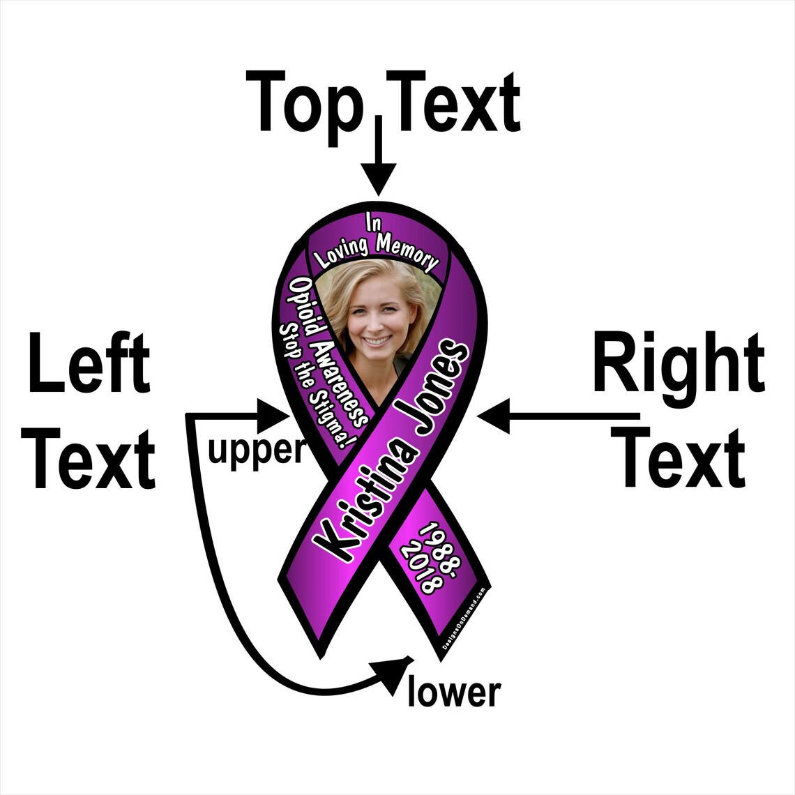 Personalized Opioid and Overdose Awareness Ribbon Magnet Add - Etsy