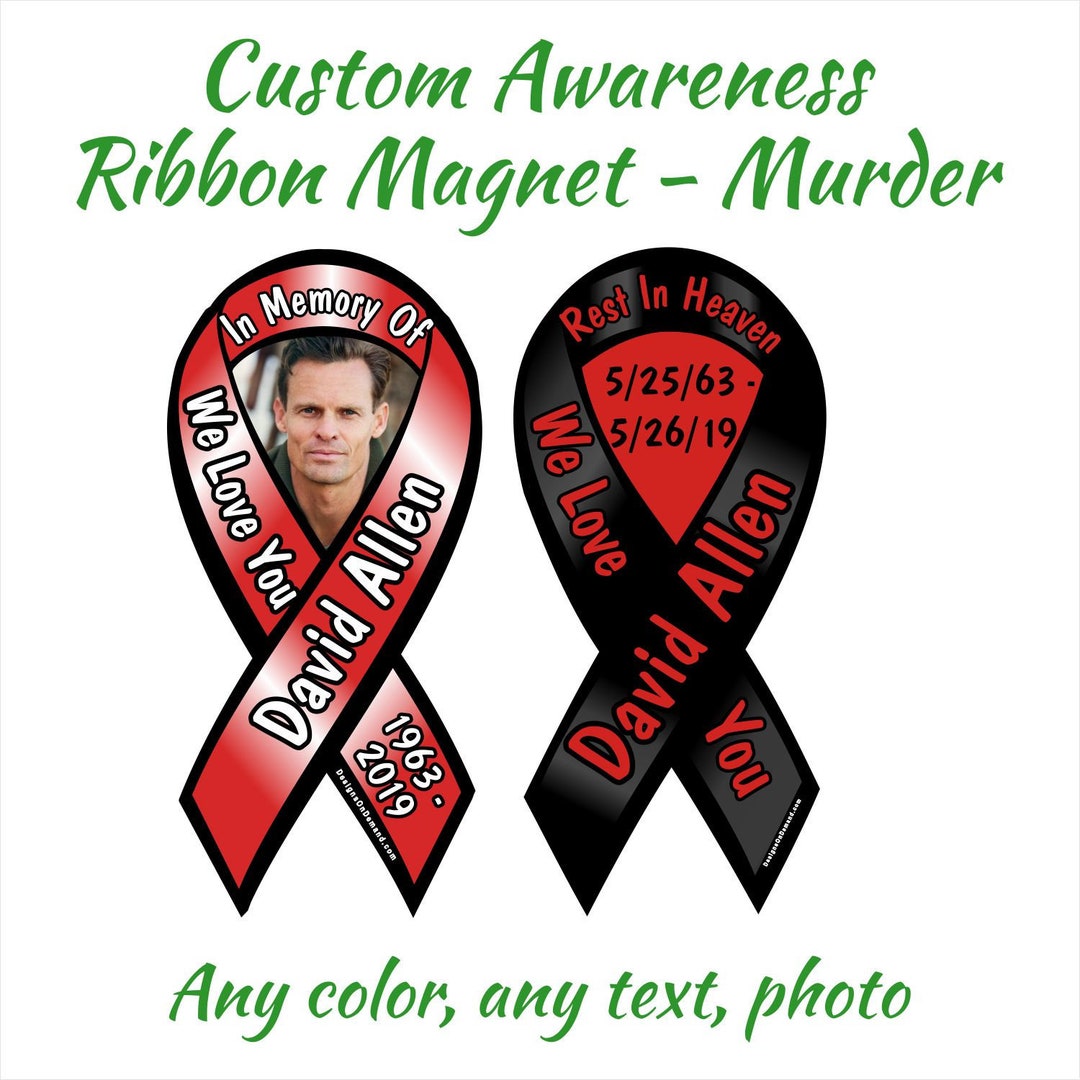 Personalized Murder Awareness Ribbon Magnet - Add Photo or Logo, Name ...