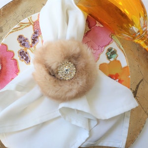 Napkin Rings, Napkin Holders, Mink Fur Napkin Rings, NEW! - Etsy