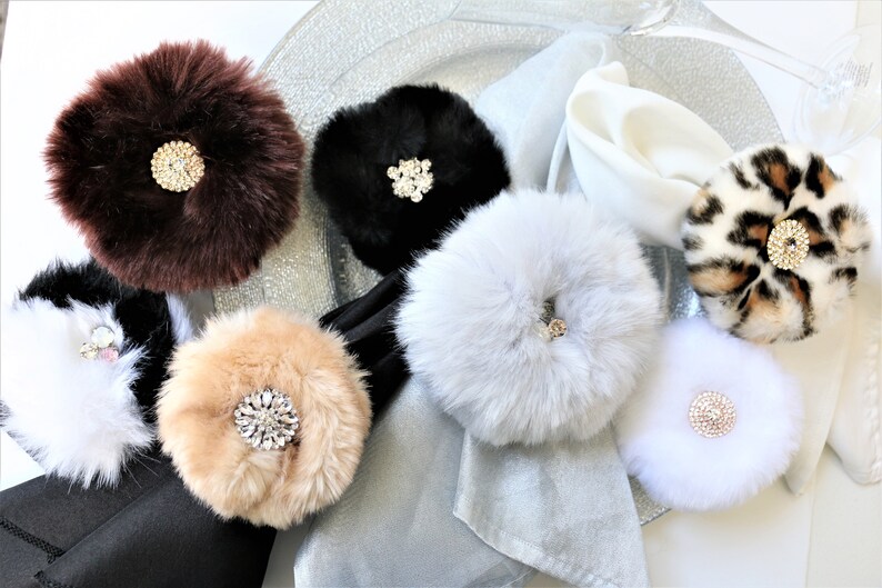 Napkin Rings Napkin Holders Fur Napkin Rings in Leopard | Etsy