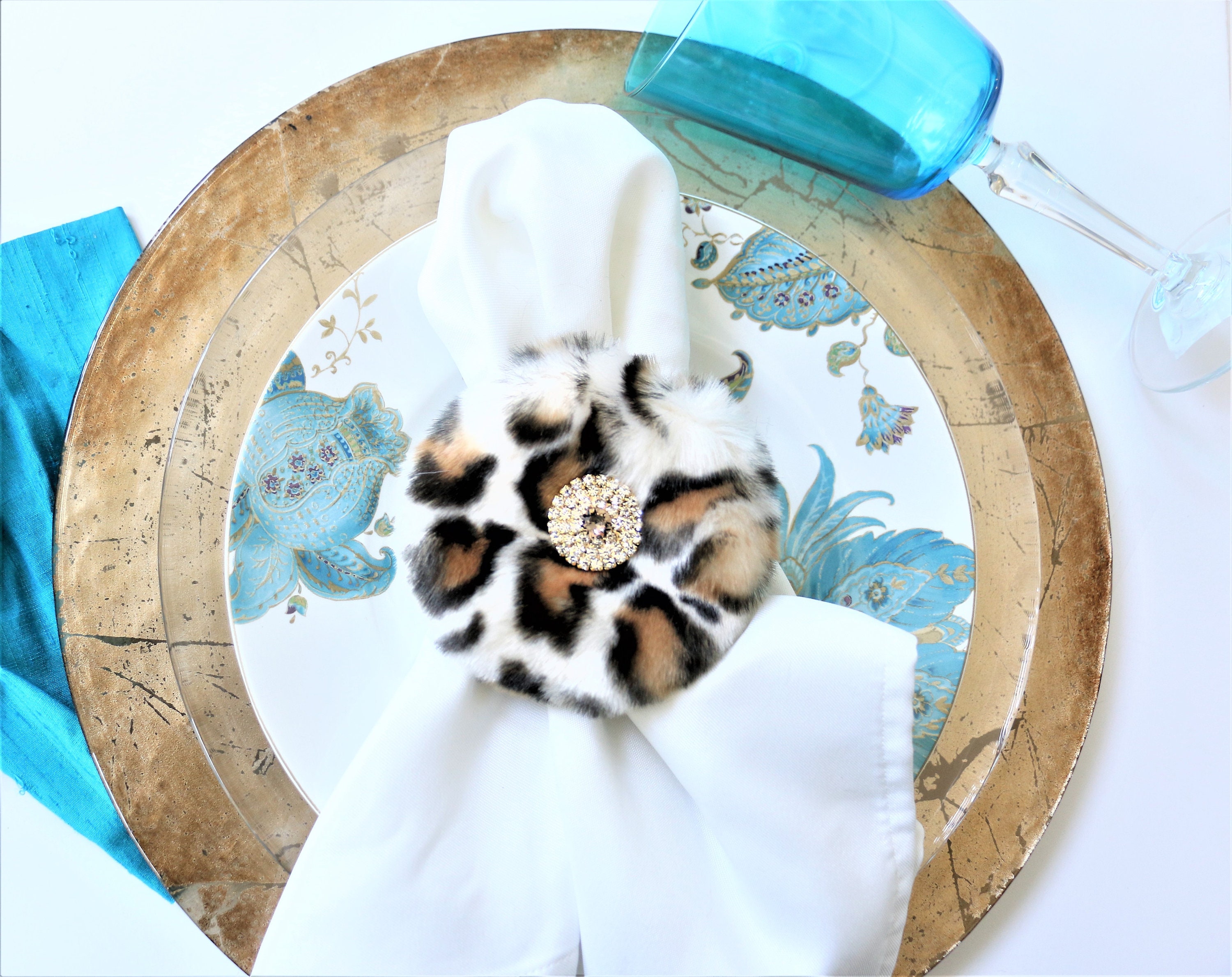 Napkin Rings Napkin Holders Fur Napkin Rings in Leopard | Etsy