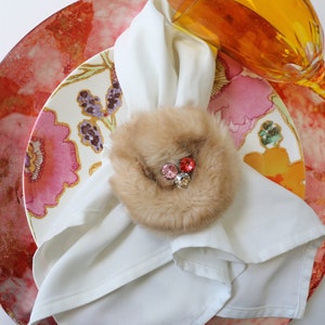 Napkin Rings, Napkin Holders, Mink Fur Napkin Rings, NEW! - Etsy
