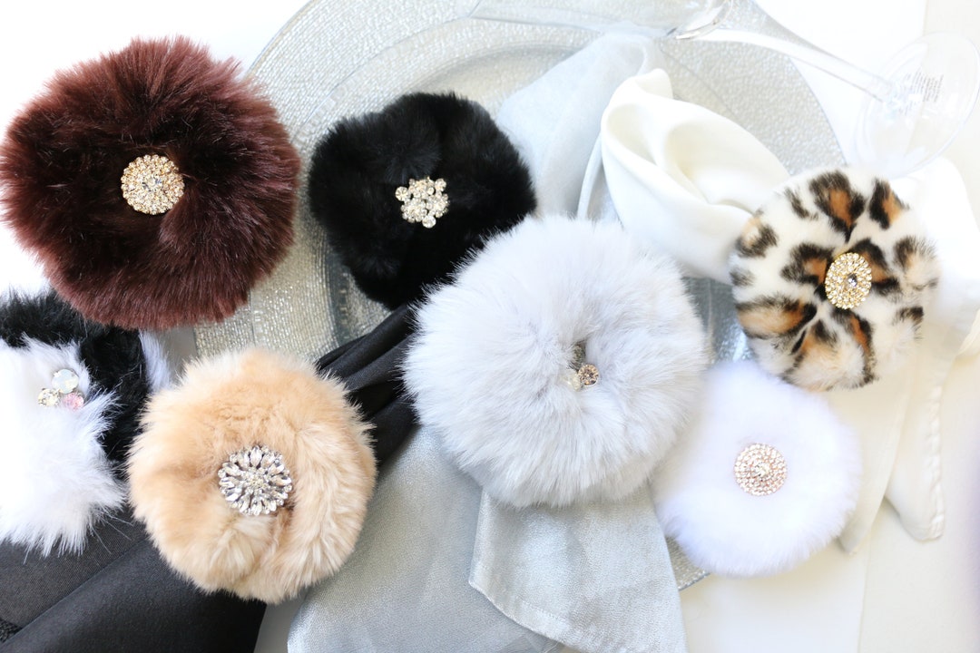 Napkin Rings, Napkin Holders, Mink Fur Napkin Rings, NEW! - Etsy