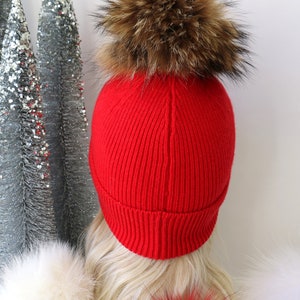 Red Cable Knit Beanie Cashmere Wool Knit Blend Hat Genuine - Etsy