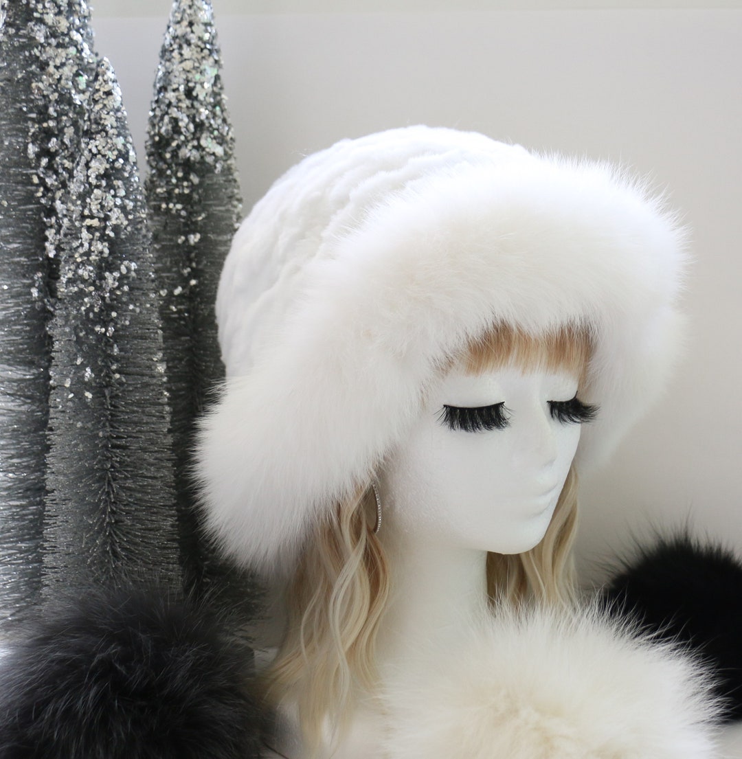Rabbit Fur Hat Genuine Fur Hat Rabbit Fur Beanie NEW 2022 - Etsy