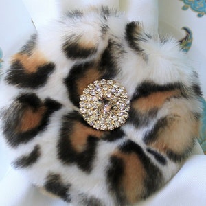 Napkin Rings, Napkin Holders, Fur Napkin Rings in Leopard Print, NEW ...