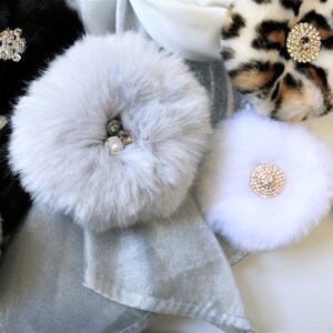 Napkin Rings, Napkin Holders, Mink Fur Napkin Rings, Light Gray, NEW ...