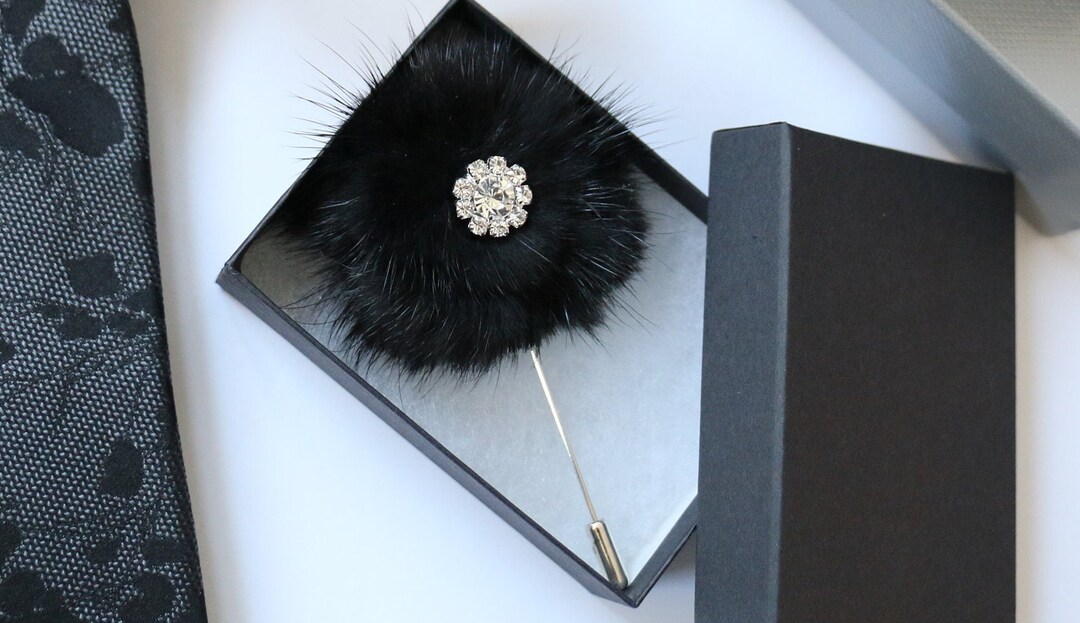 Men's Lapel Pin, Boutonniere, Black Tie Attire, Groom's Wedding ...