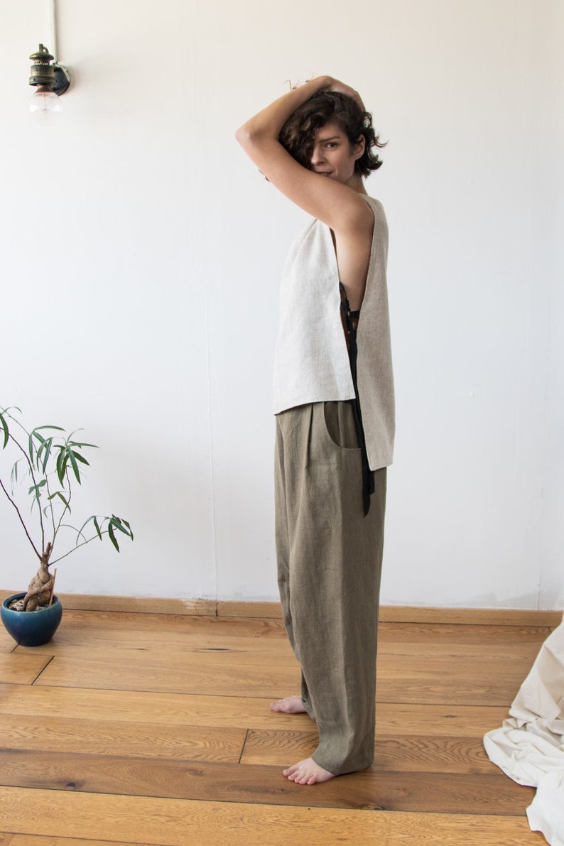 Sleeveless Linen Tank Top | Reversible Summer Tunic | Ethical Clothing ...