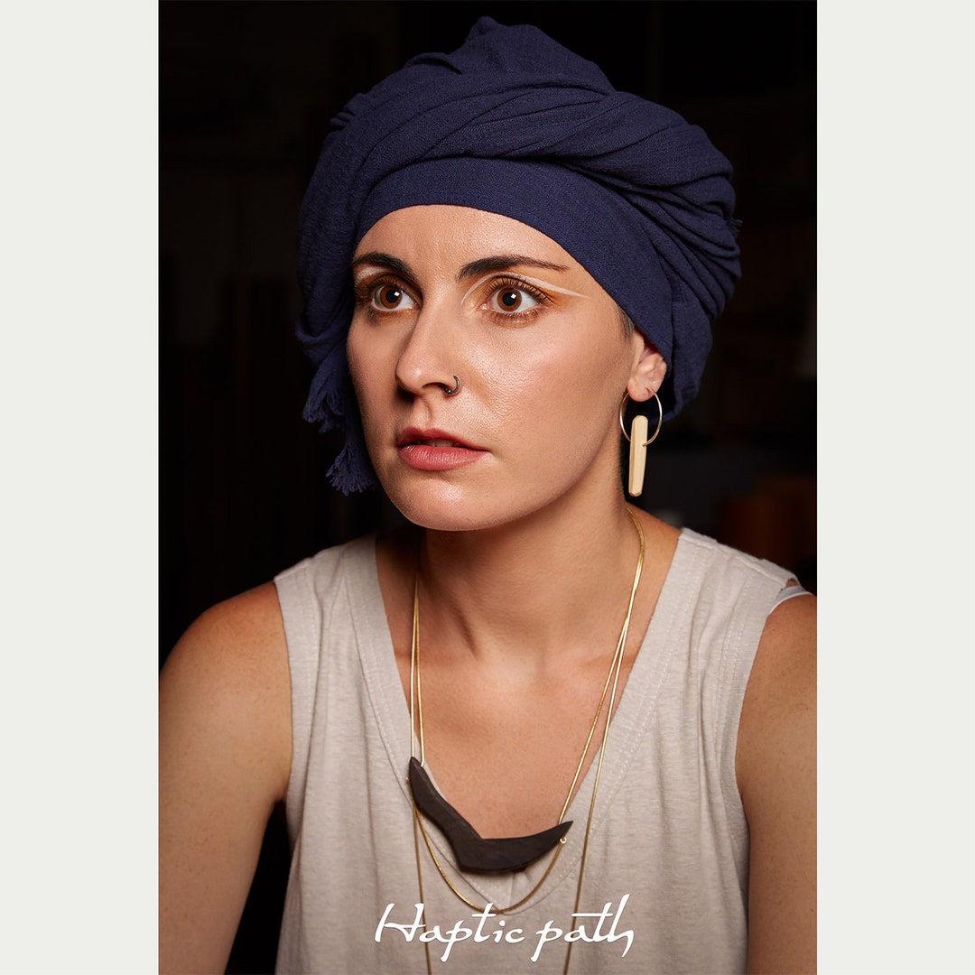 Pure Hemp Scarf | Navy Head Covering | Hemp Shawl | Natural Wrap | Eco ...