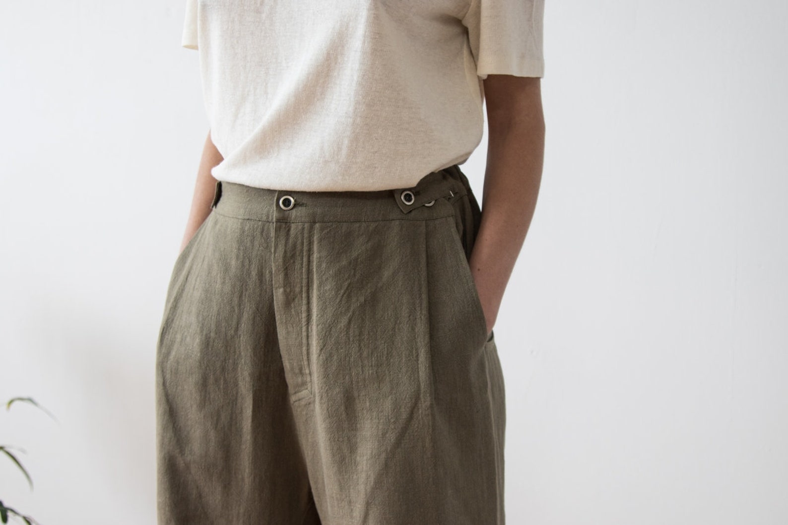 Unisex Hemp Pants Wide Comfortable Trousers Designer's Dropcrotch Pants ...