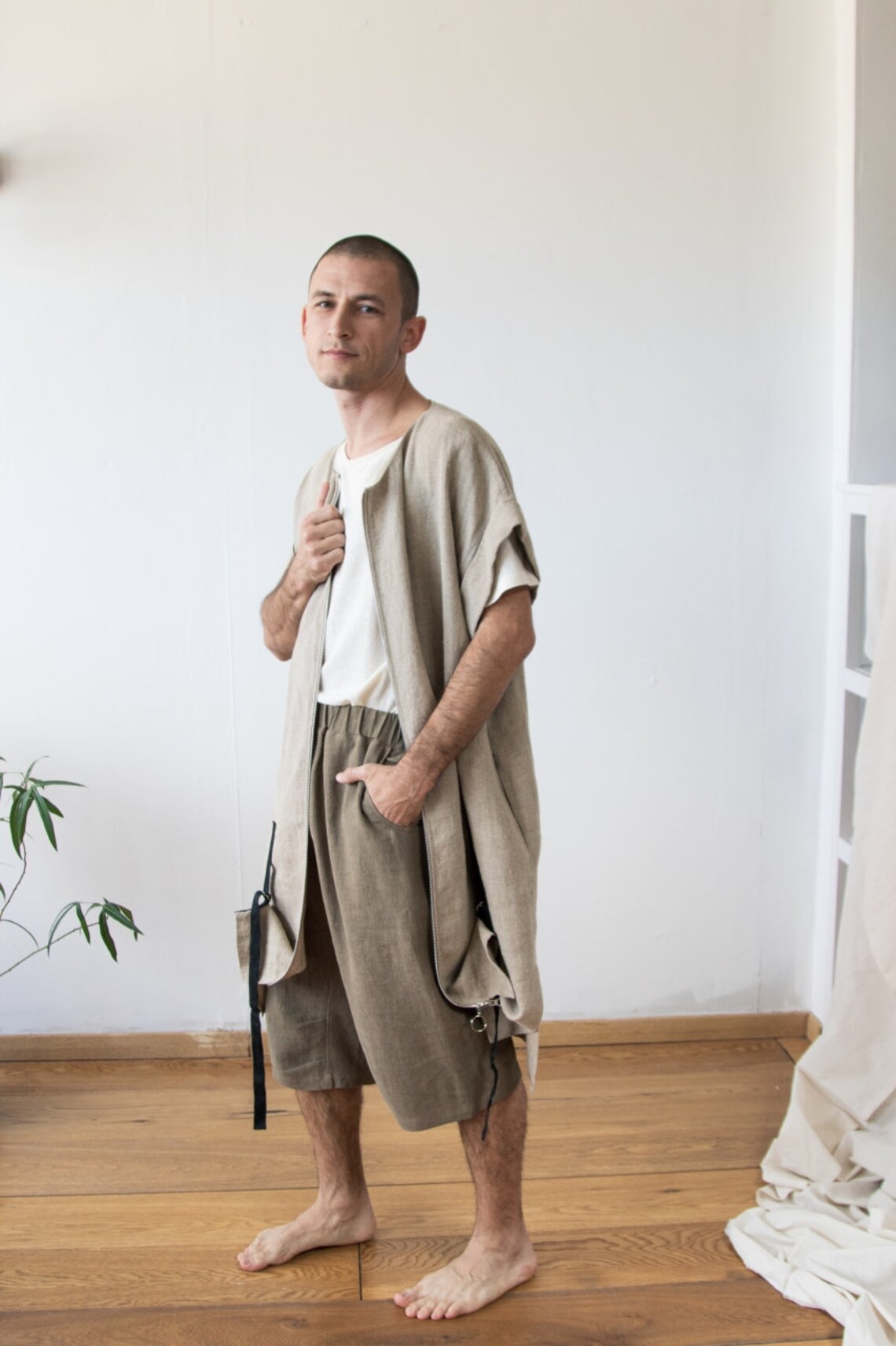 Linen Dress Long Summer Tunic Unisex Shirt Dress Ethical - Etsy Israel