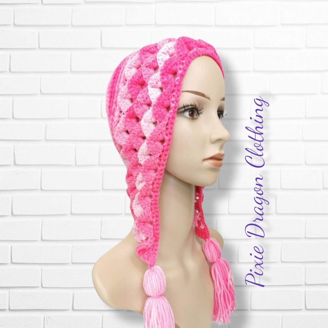 Crochet Mermaid Style Hat Crochet Dragon Scale Hood Boho - Etsy