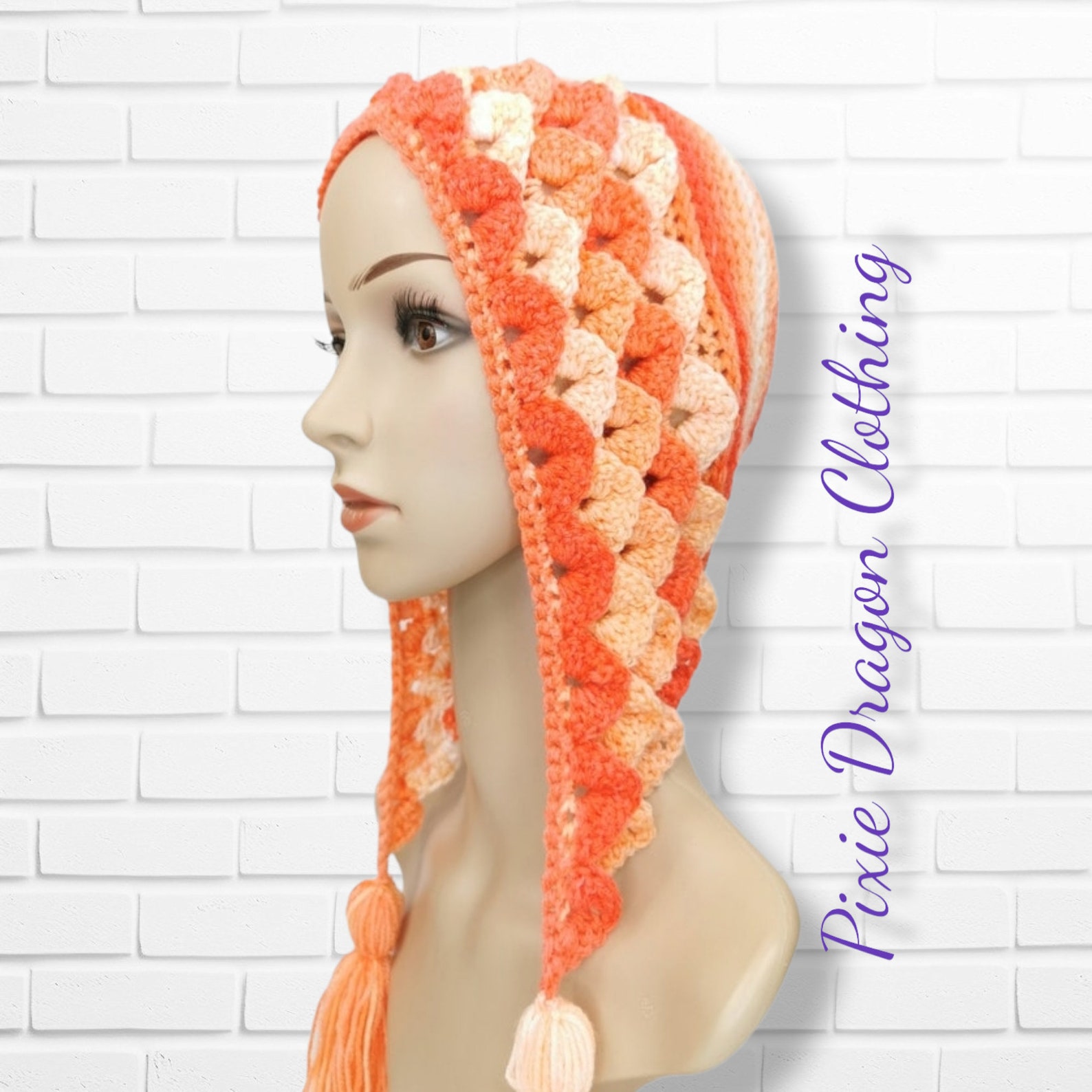 Crochet Dragon Scale Hat Crocodile Stitch Hat Festival Hood - Etsy