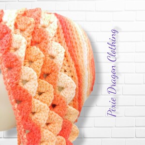 Crochet Dragon Scale Hat Crocodile Stitch Hat Festival Hood - Etsy