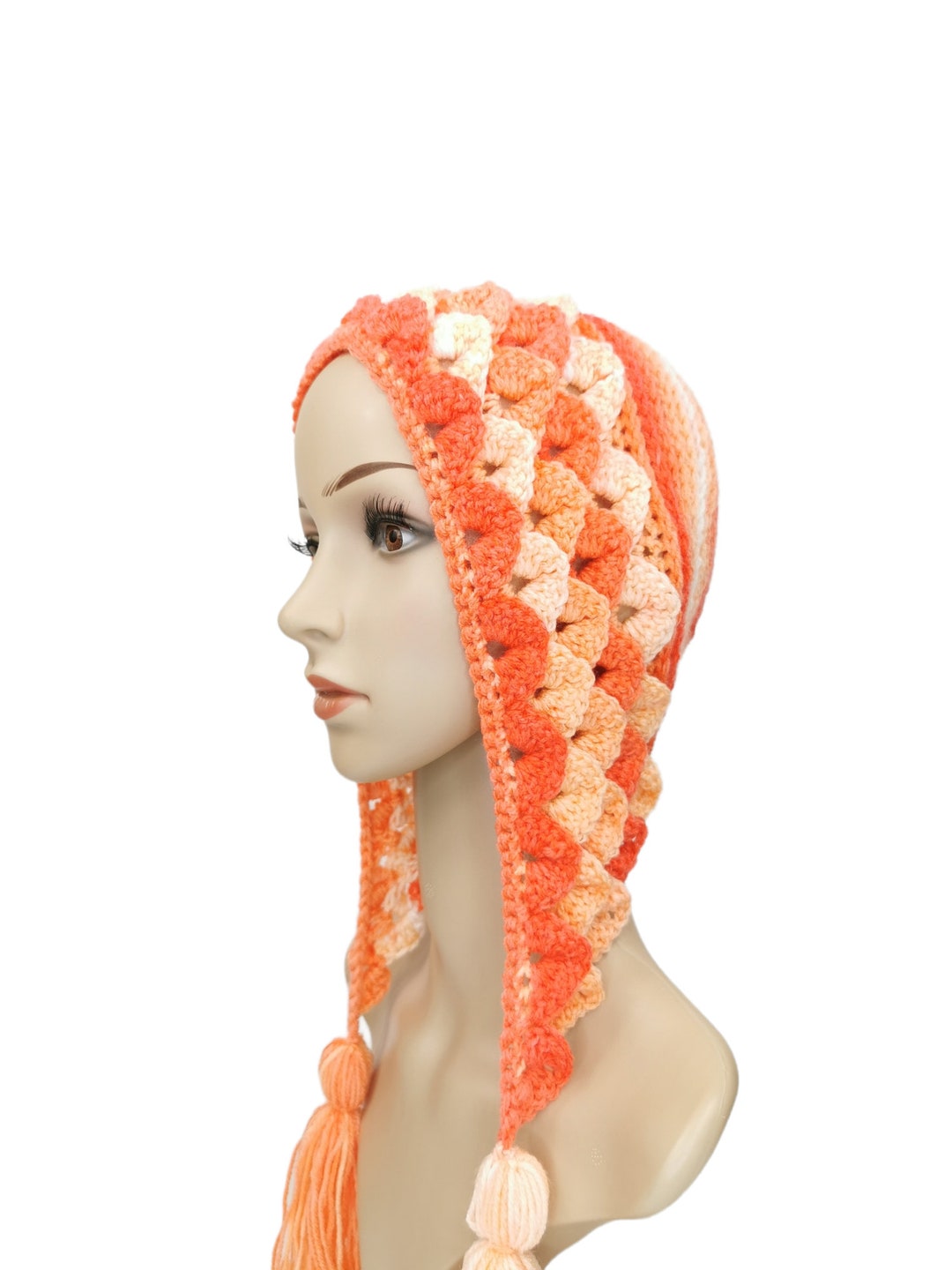 Crochet Dragon Scale Hat Crocodile Stitch Hat Festival Hood - Etsy