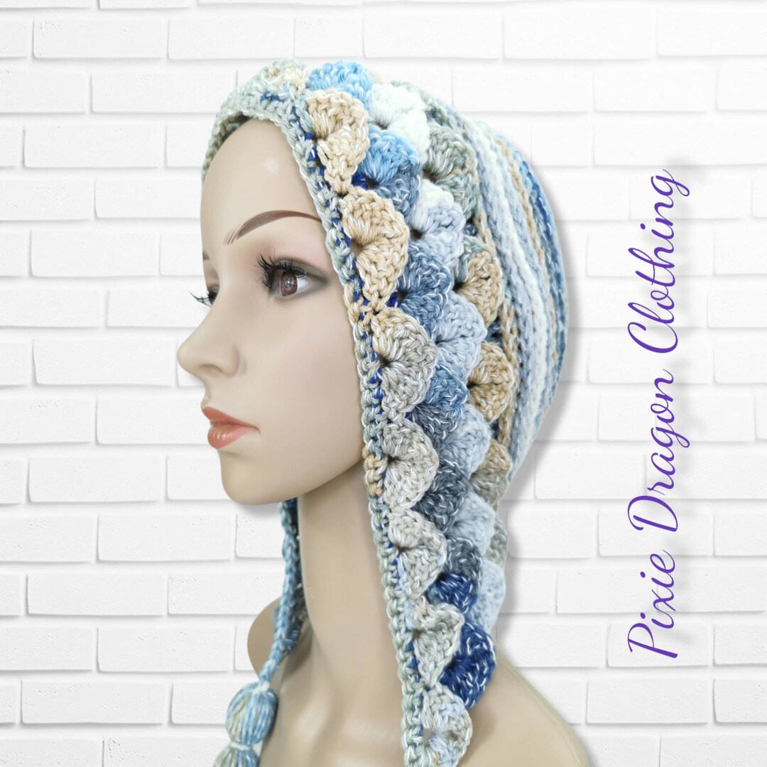 Mermaid Hat, Crochet Dragon Scale Hat, Ladies Knitted Hat, Fairy Hat ...