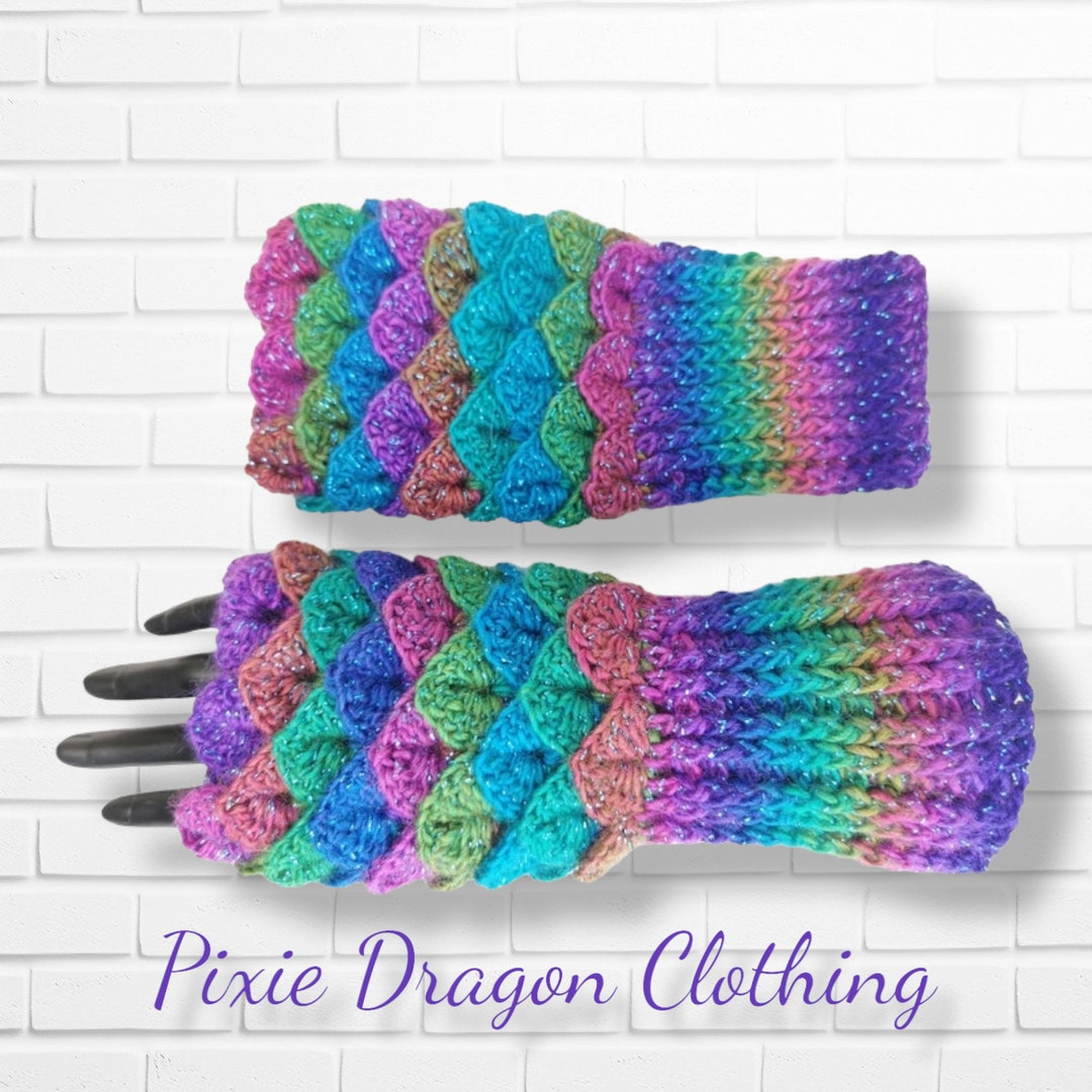 Crochet Dragon Scale Hat Crocodile Stitch Hat Fingerless - Etsy