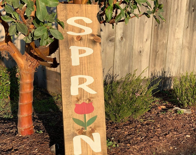 Spring Wood Door Sign Porch Sign Front Door Sign Home Decor Spring ...