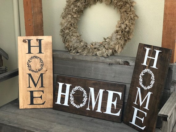 Home Sign Rustic Home Wood Sign Horizontal or Vertical Home | Etsy