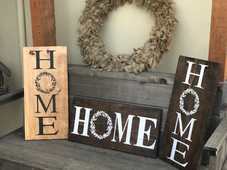Home Sign Rustic Home Wood Sign Horizontal or Vertical Home | Etsy