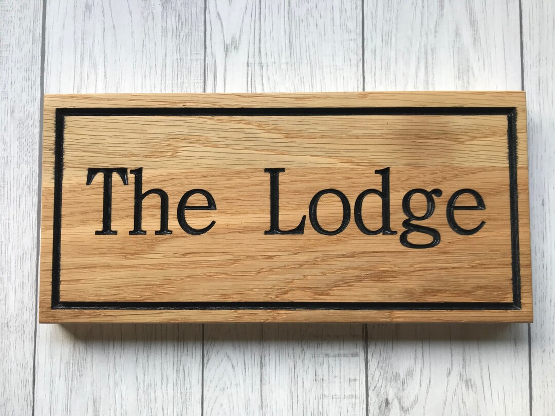 Rectangle Oak House Name Sign - Etsy