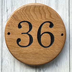 Oak House Number Sign - Etsy