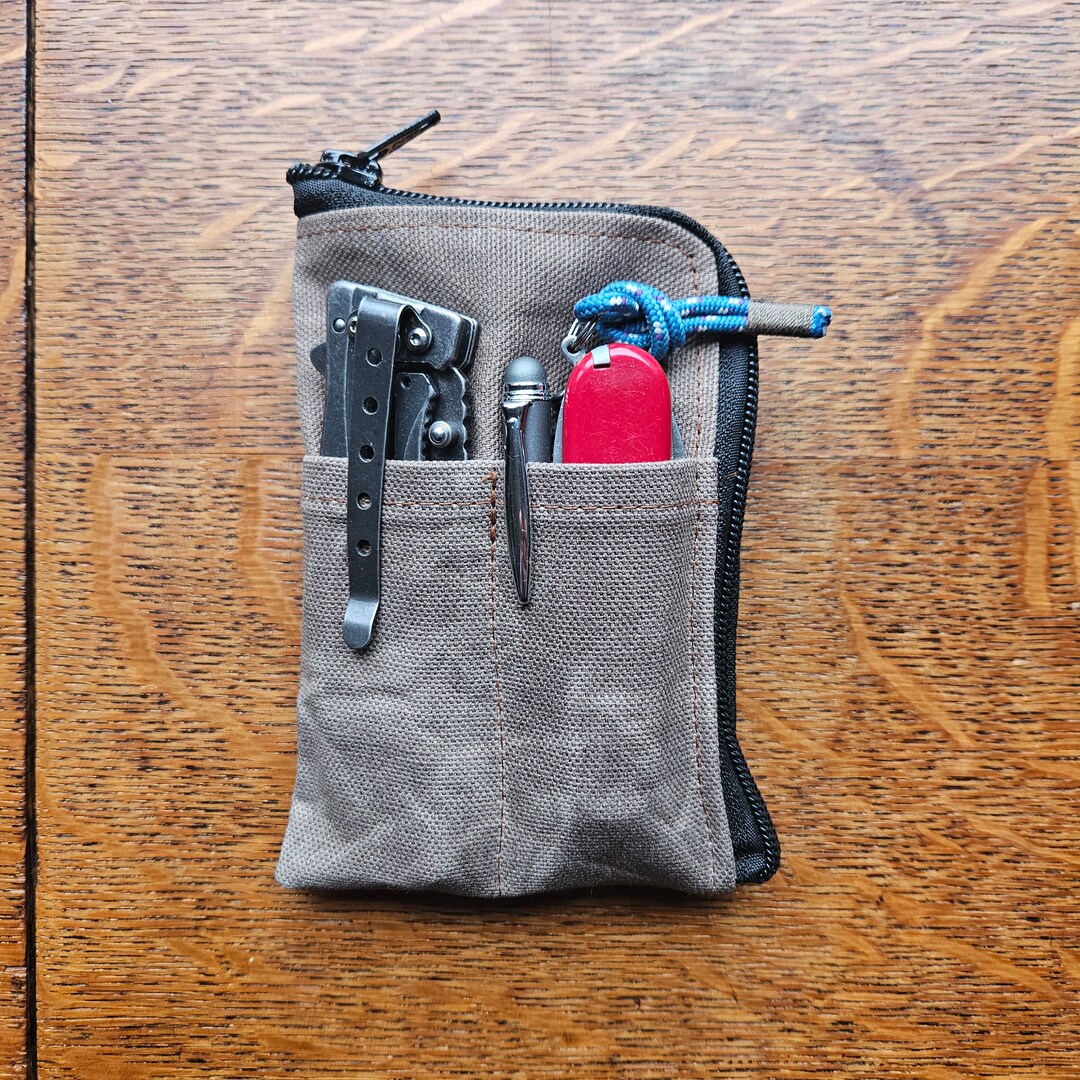 Edc-etui Van Gewaxt Canvas, Zakorganizer - Etsy