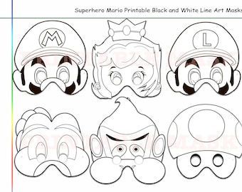 Unique Hero Mario Printable Masksbirthdayphoto propskids | Etsy