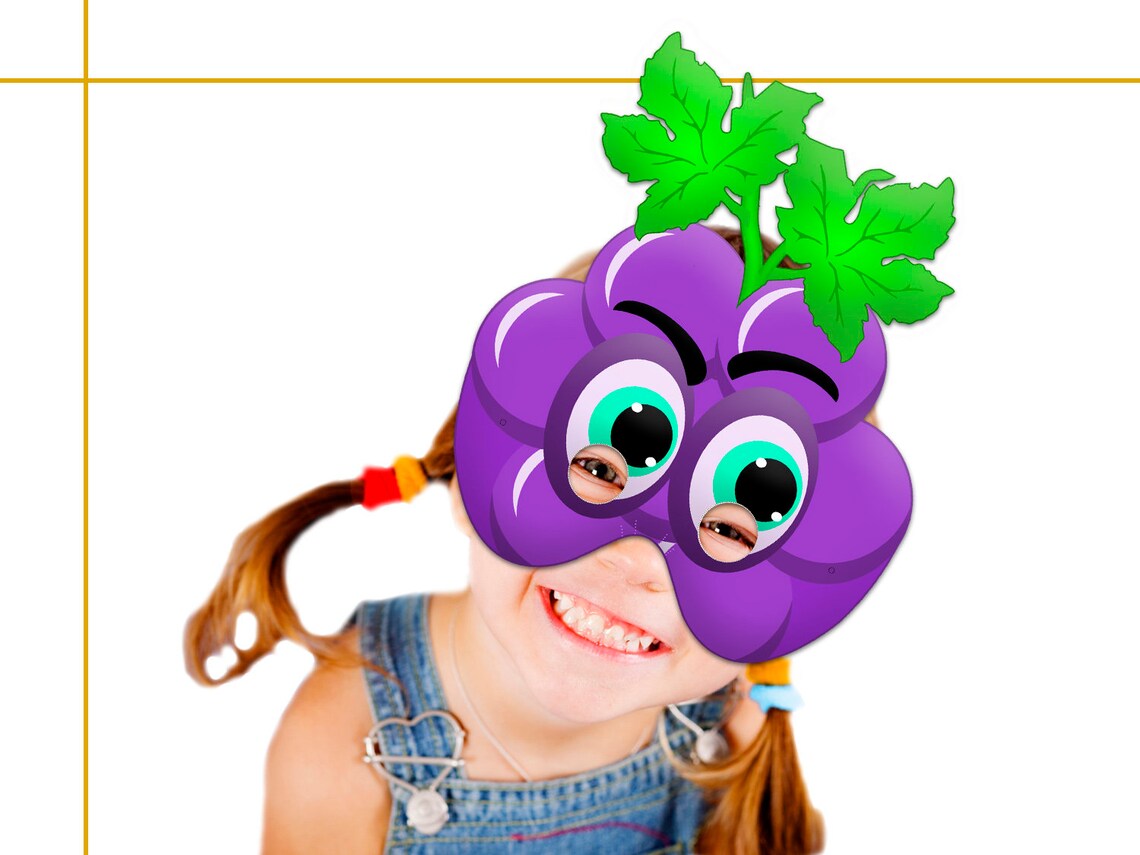 Unique Fruits Printable Masks costumes paper masks fruit | Etsy