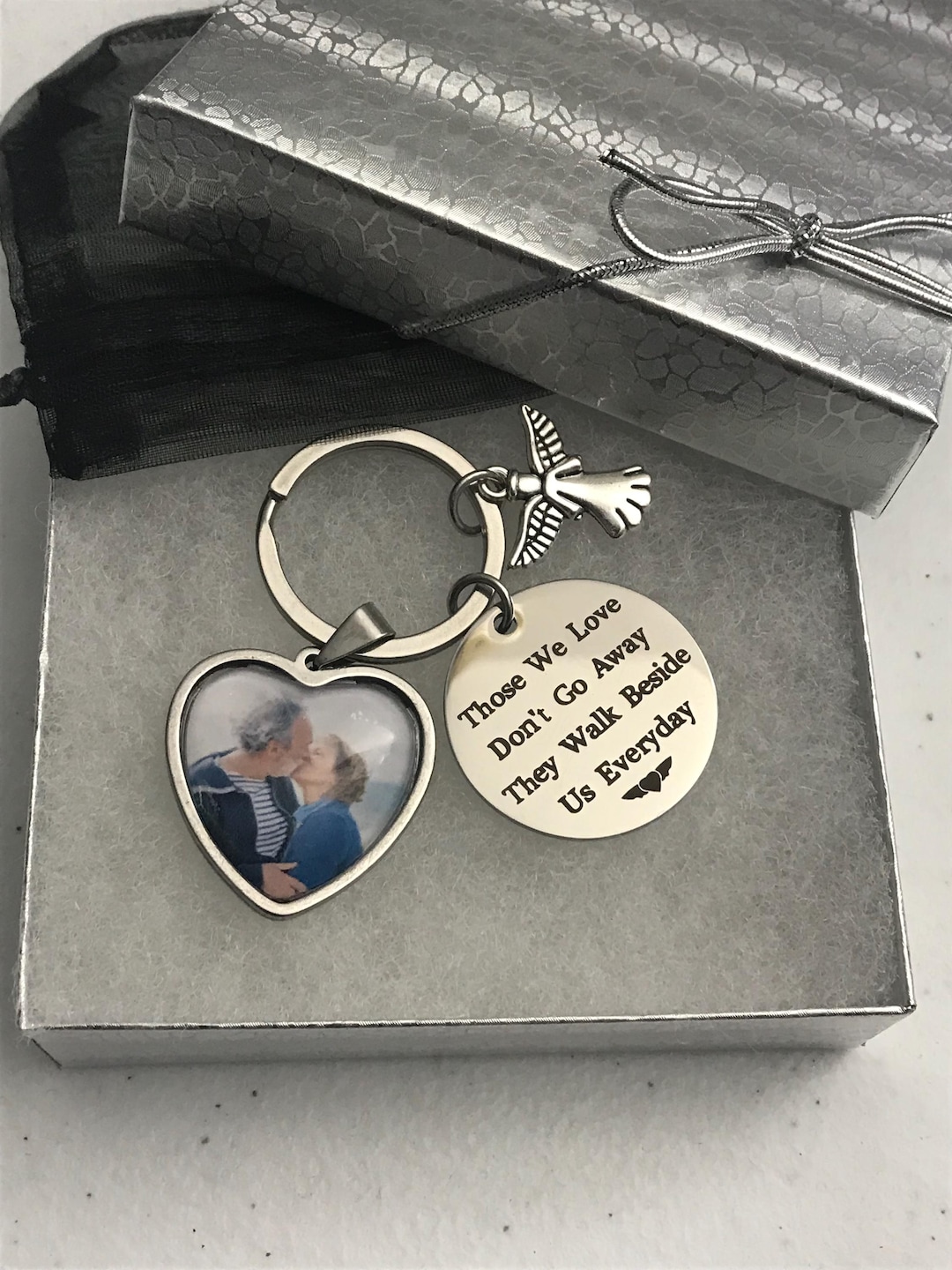 Personalized Photo Memorial Keychain: Stainless Steel Remembrance Gift ...