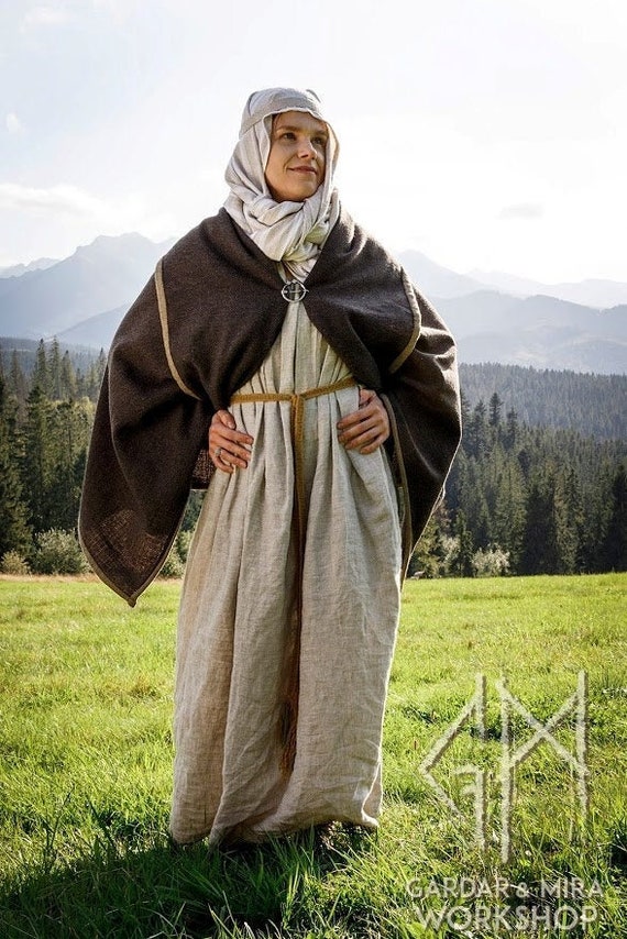 Viking Coat Viking Shawl Reenactment Early Medieval Coat | Etsy
