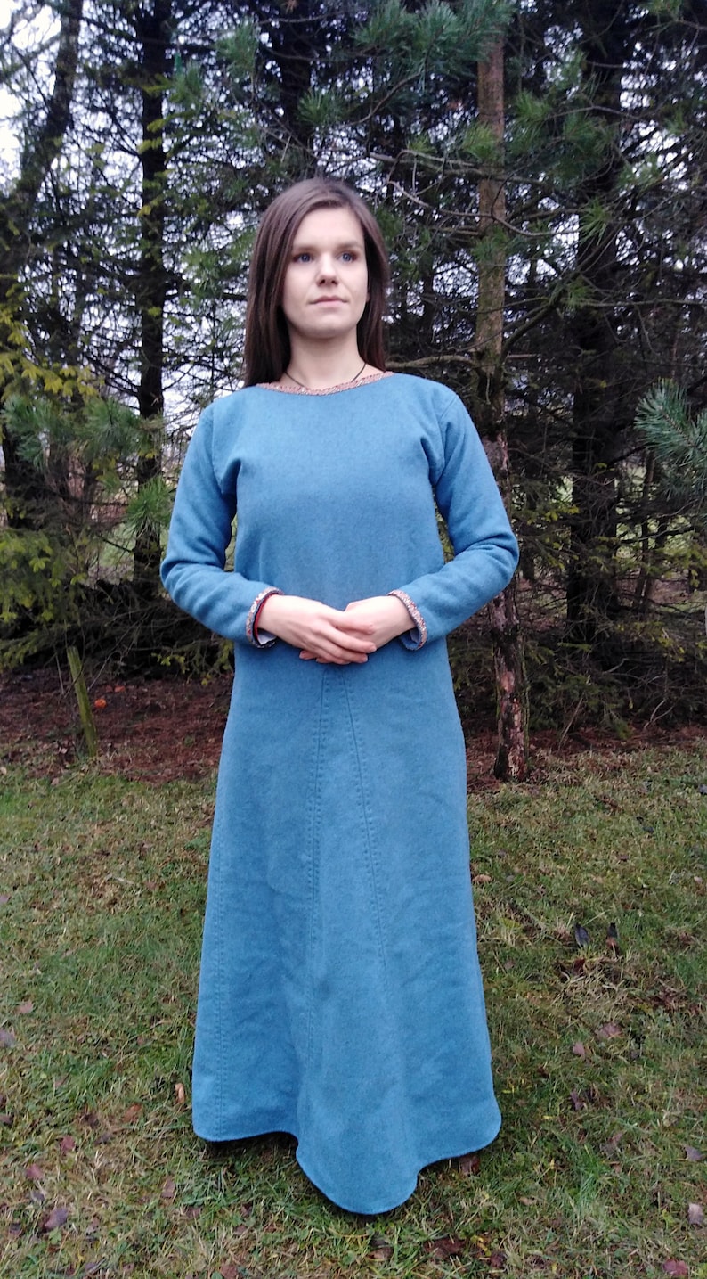 Woolen Dress With Silk Brocade Viking Rus Early Medieval - Etsy