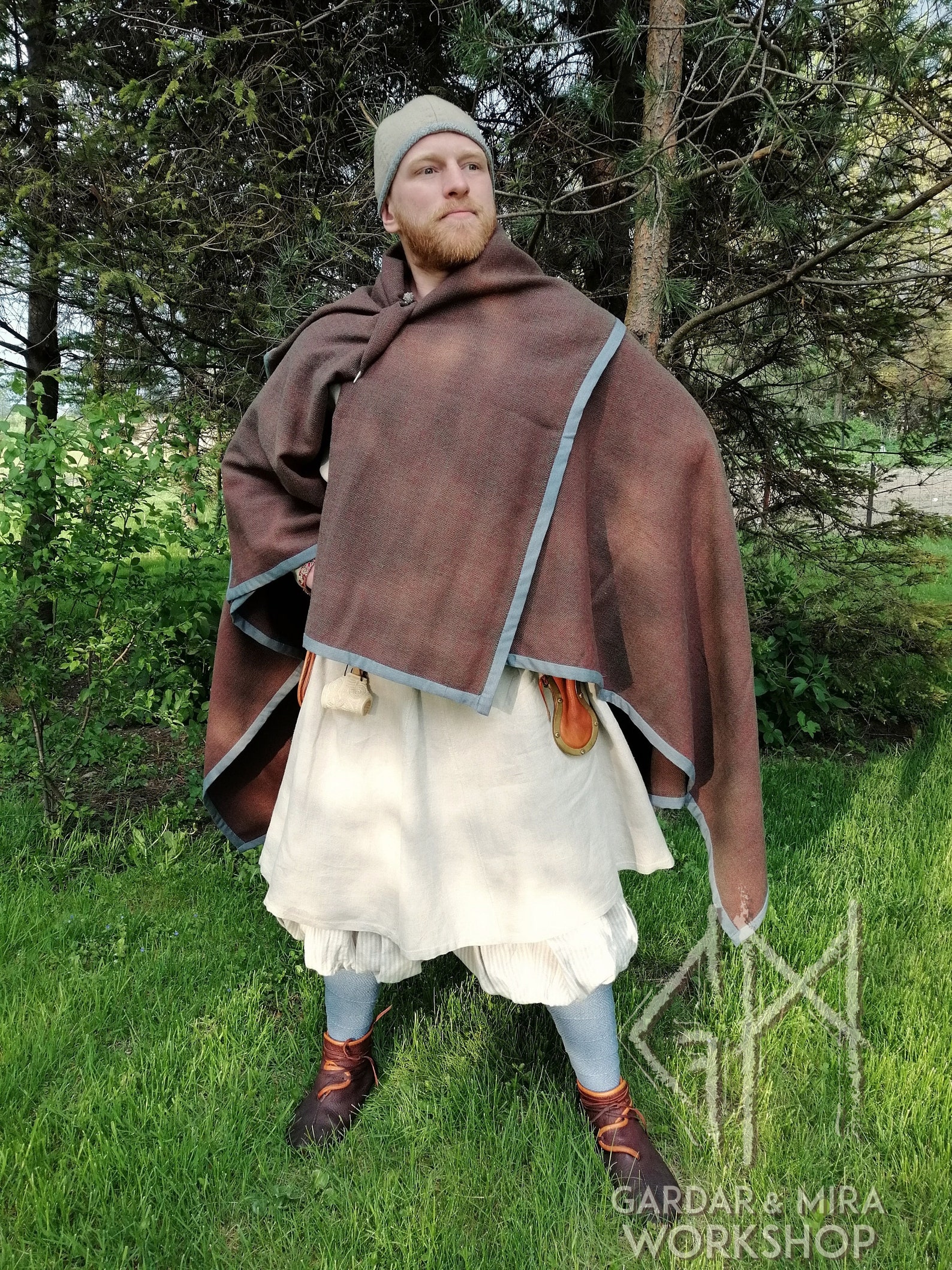 Early Medieval Viking Woolen Rectangle Coat, Diamond Twill Coat, Viking ...
