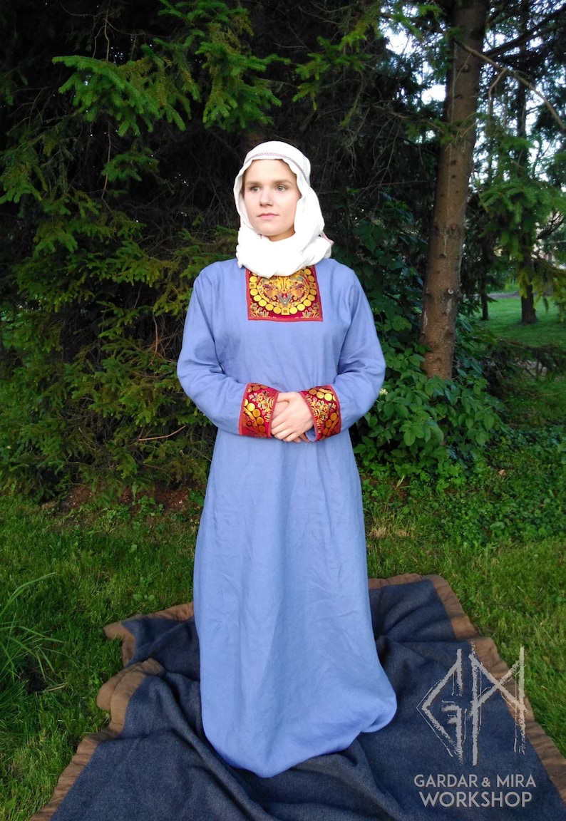Viking Slavic Rus Underdress Linen Dress Early Medieval - Etsy