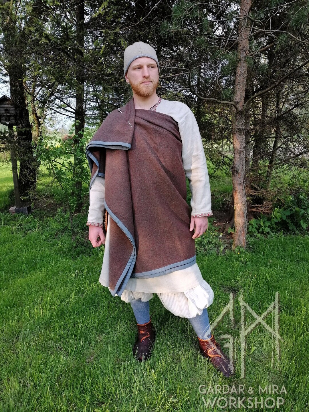 Early Medieval Viking Woolen Rectangle Coat, Diamond Twill Coat, Viking ...