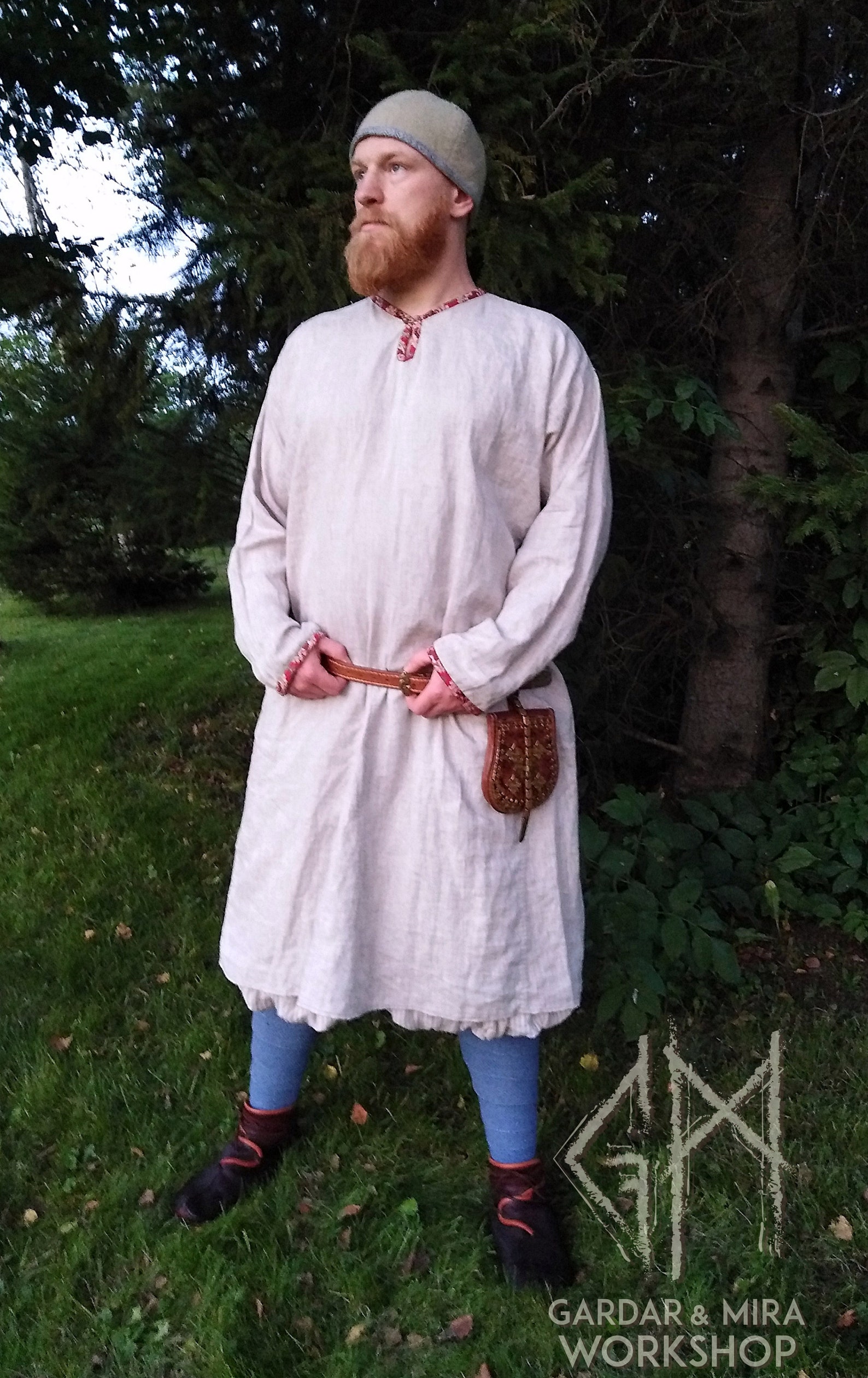 Viking Linen Shirt With Silk, Reenactment, Viking Linen Tunic - Etsy