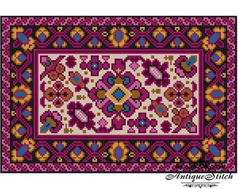 Dollhouse Cross Stitch Rug Pattern | Etsy