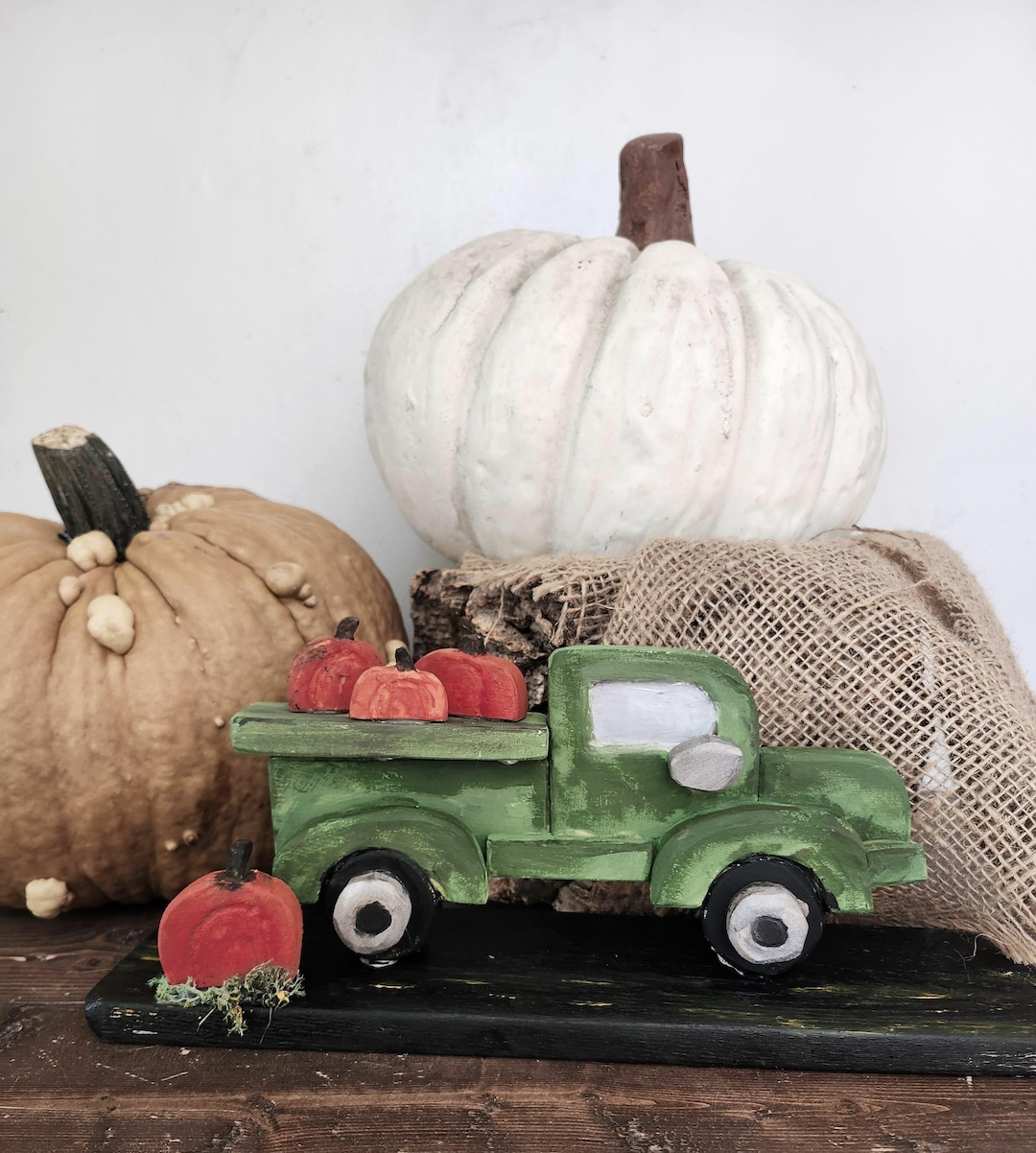 Fall Truck Tractor and Pumpkins Scroll Saw PDF Pattern - Etsy