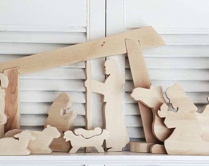 Natural Wood Nativity Puzzle Set Christmas Unfinished - Etsy