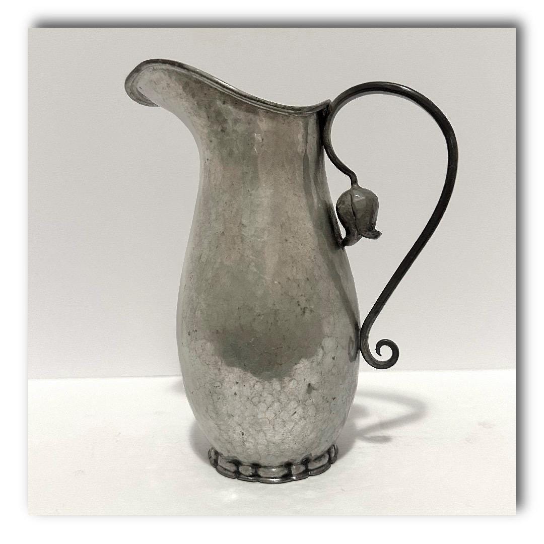 Small Vintage Nekrassoff Pewter Pitcher With Flower Handle - Etsy