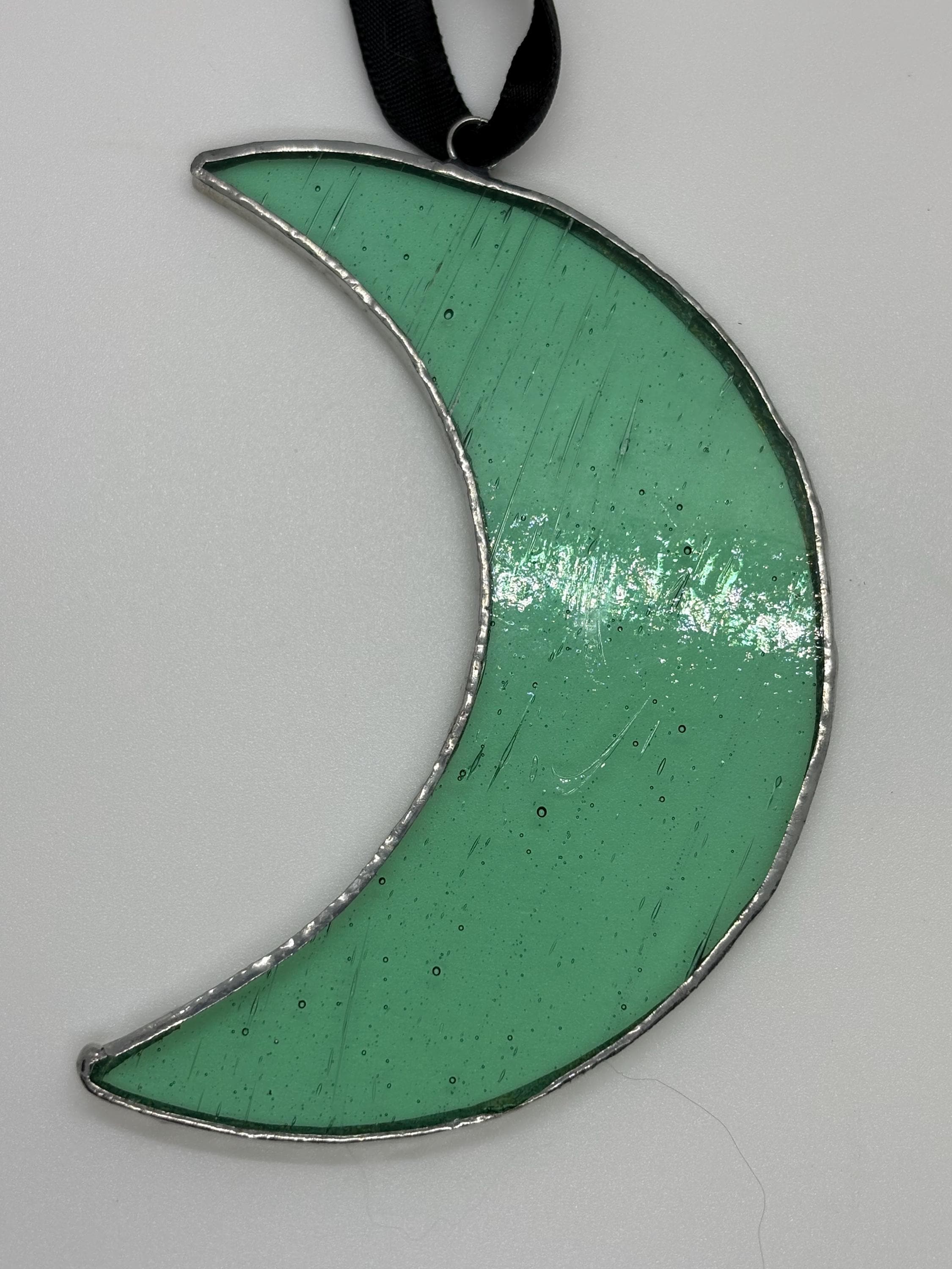 Stained Glass Green Moon - Etsy