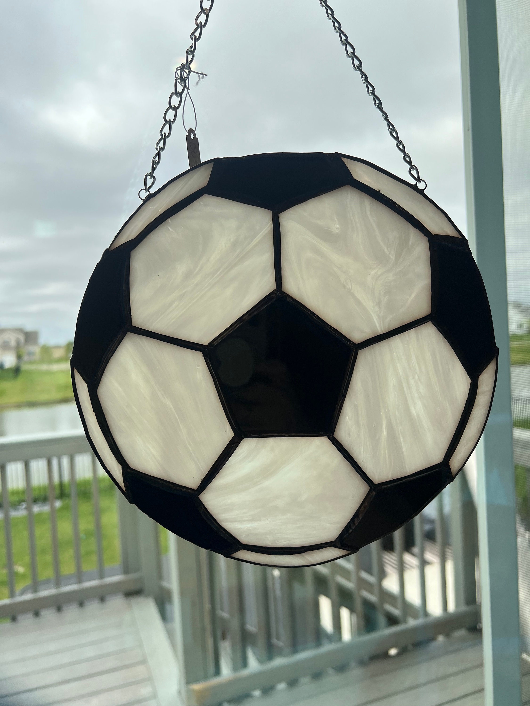 Stained Glass Soccer Ball Suncatcher - Etsy